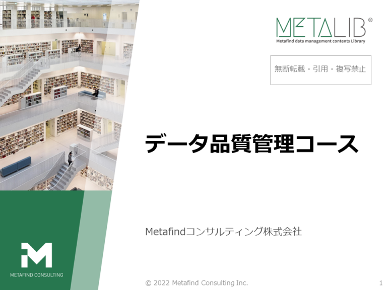 データ品質管理コース | Metafindコンサルティング